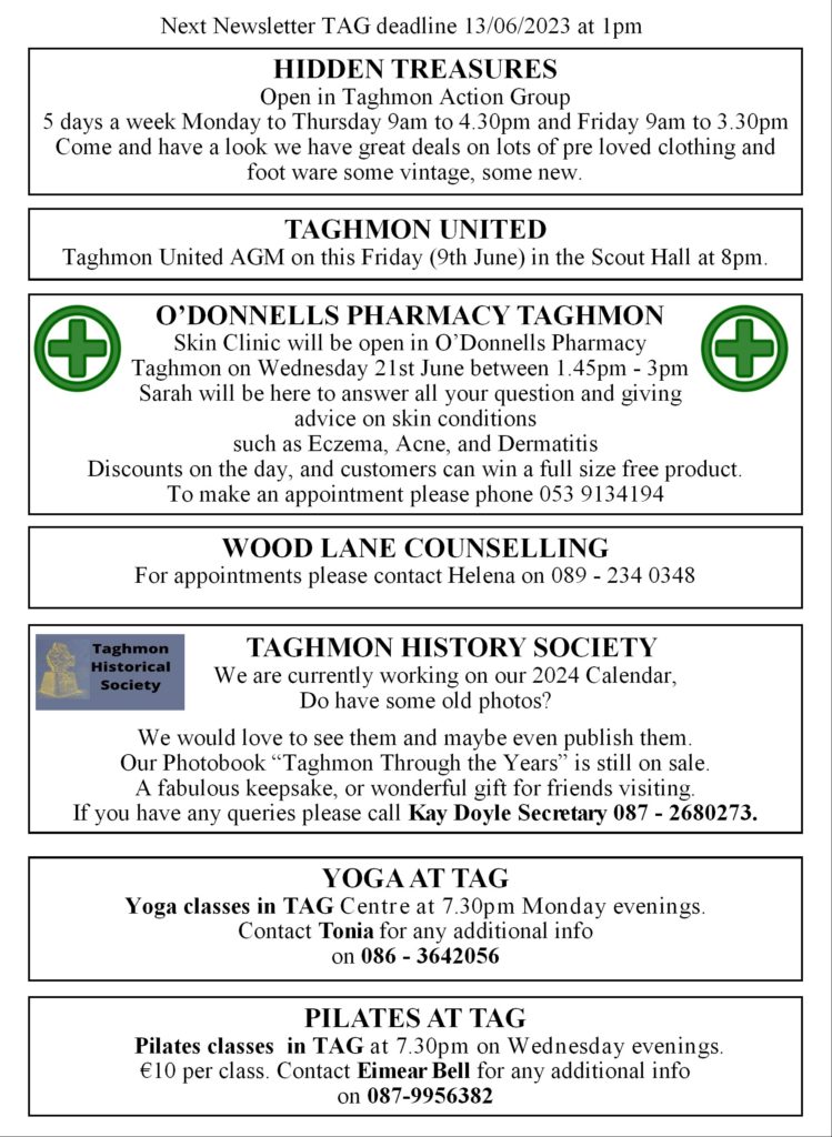 9th June 2023 - Taghmon