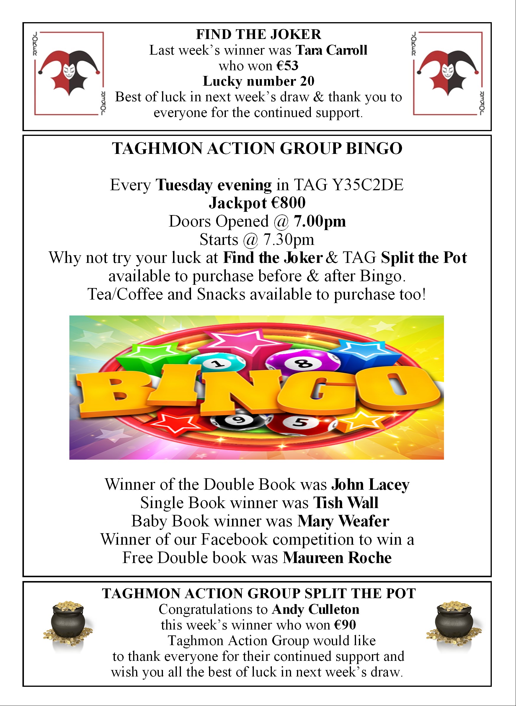 16th June 2023 - Taghmon