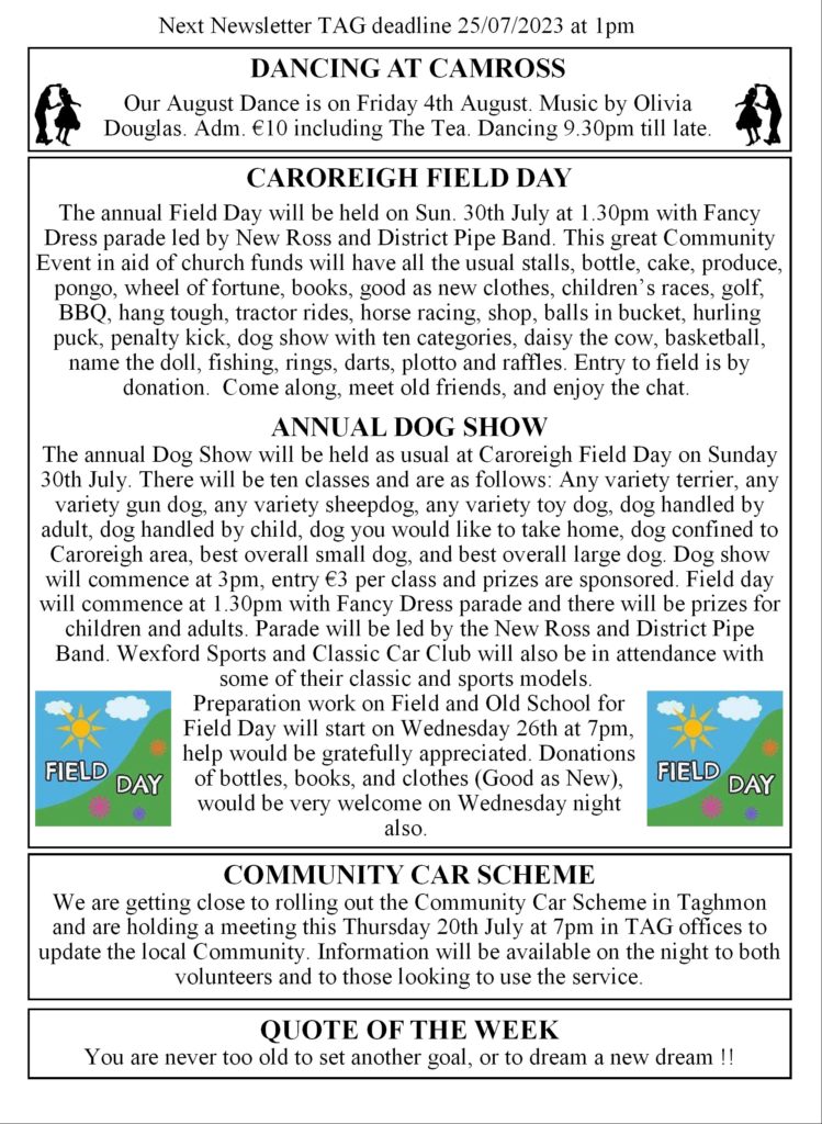 21st July 2023 - Taghmon